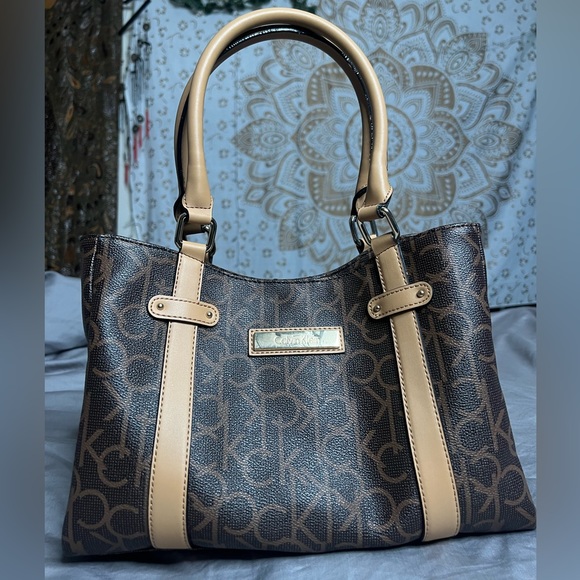 Calvin Klein | Bags | Calvin Klein Purse Handbag With Brown And Tan Ck ...